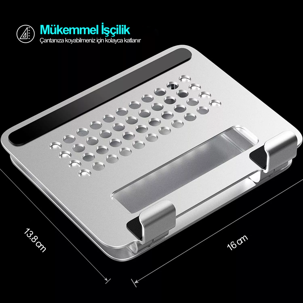 iDock T56-1 Alüminyum Büyük Stabil 4.7 – 13 inç iPad Tablet Standı Gümüş